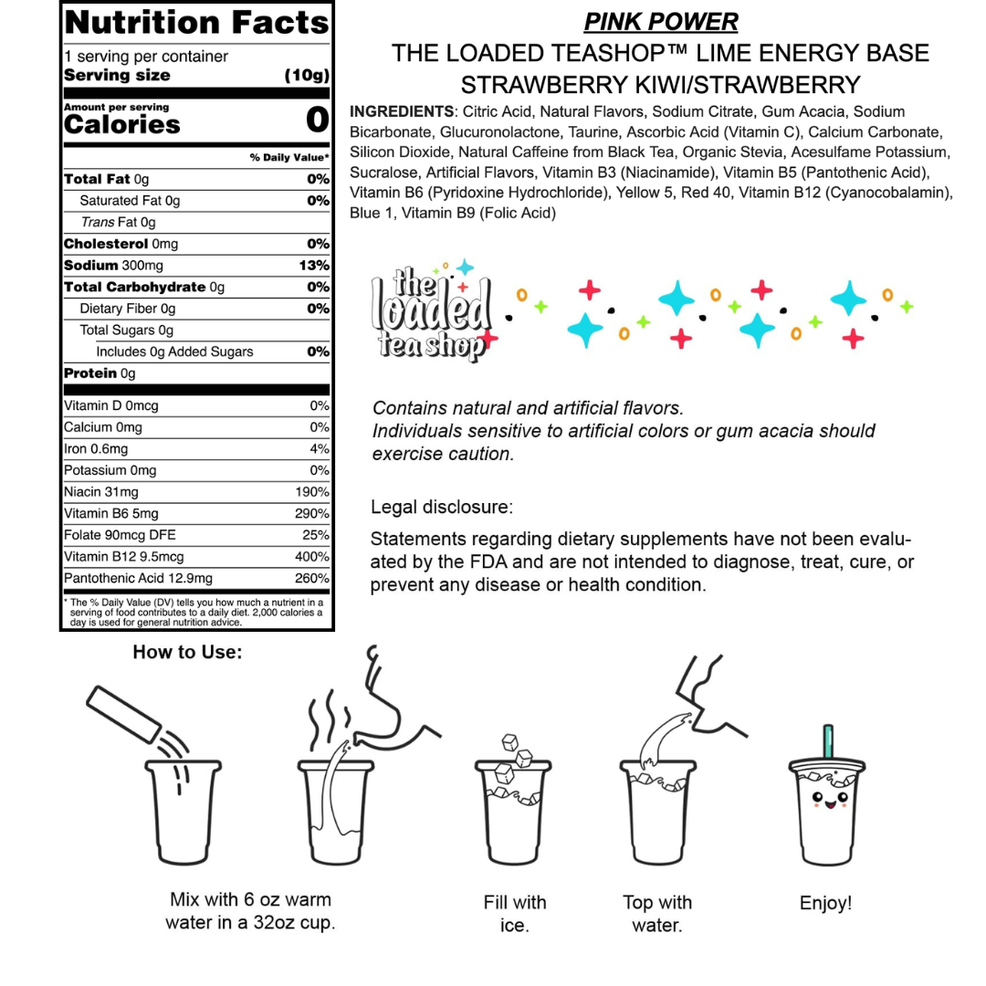 Pink Power | Loaded Tea Mix | Lime, Strawberry Kiwi & Pink Strawberry ...